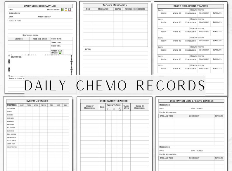 Cancer Care Forms Chemotherapy Journal Printable Cancer - Etsy