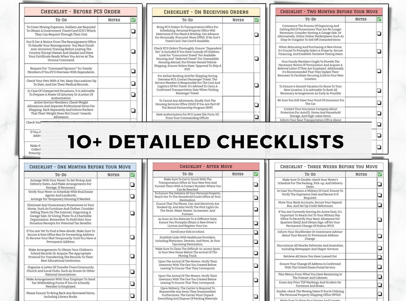 PCS Binder Printable, PCS Checklist, Military Move Planner, Military ...