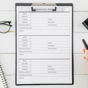 Church Membership Record Book, Pastor Secretary Admin (printable ...
