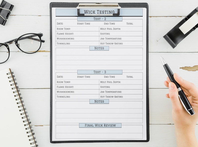 Candle Testing Sheet Wick Testing Sheet Candle Burn Test - Etsy