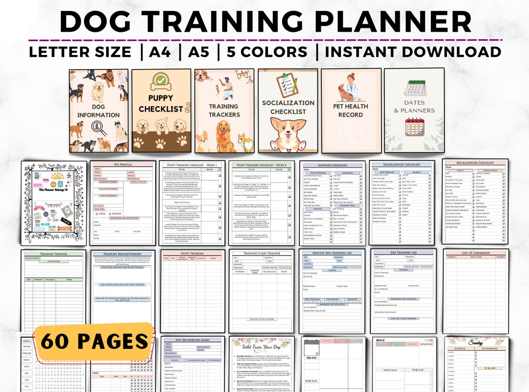 Dog Training Planner Puppy Training Tracker Socialization - Etsy