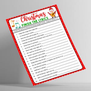 Christmas Finish the Lyrics, Christmas Song Games, Christmas Music ...