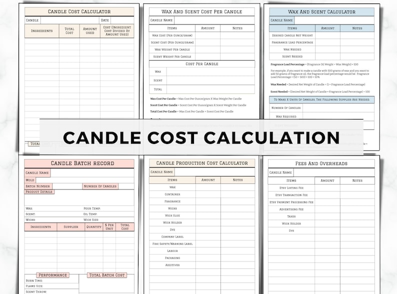 Candle Business Planner, Candle Making Business, Start up Planner ...