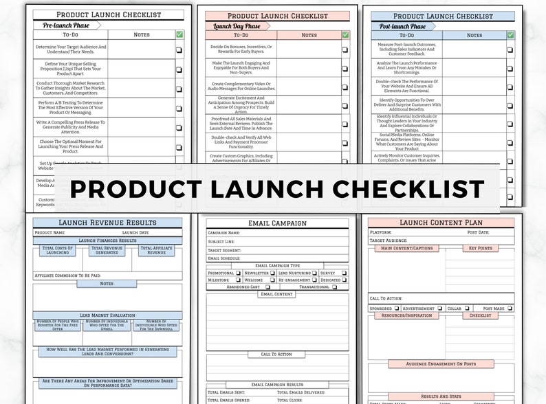 Product Launch Planner Product Marketing Course Marketing - Etsy