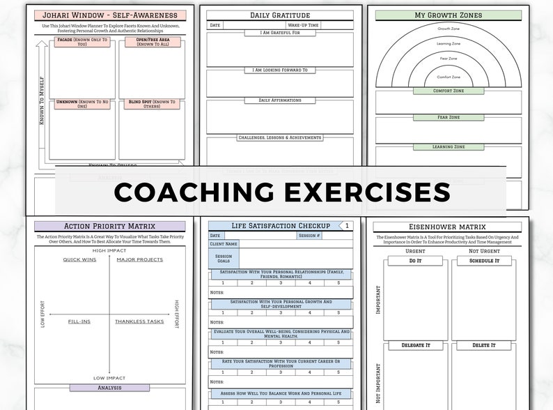 Coaching Planner, Life Coaching Workbook, Coaching Worksheet, Coaching ...