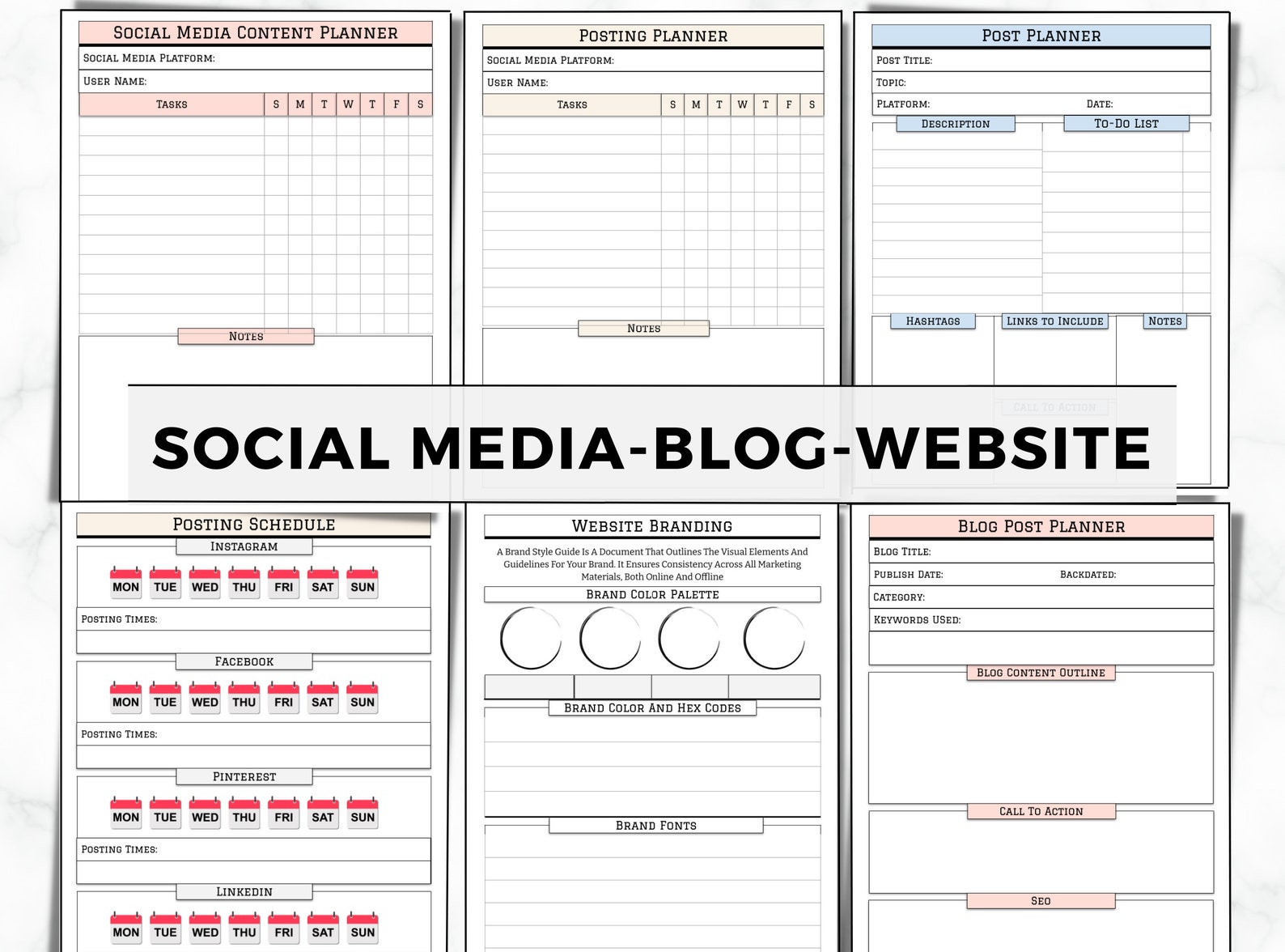 Side Hustle Planner Printable Business Planner Bundle Work - Etsy