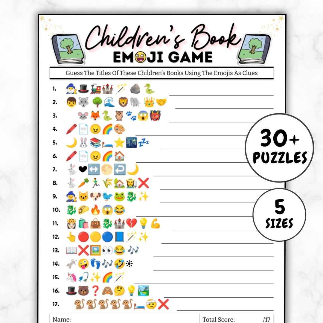 Children's Book Emoji Game, Emoji Children's Book Game, Baby Book Emoji ...