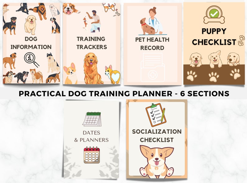 Dog Training Planner, Puppy Training Tracker, Socialization Checklist ...