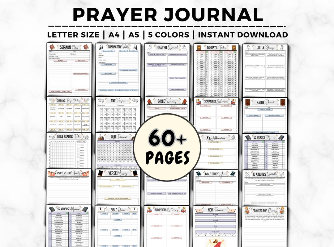 Christian Prayer Journal: Bible Study, Gratitude, Sermons (digital ...