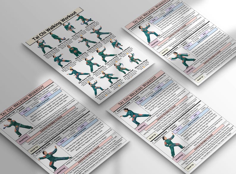 Walking Tai Chi for Seniors Beginners Printable, Standing Tai Chi Steps ...