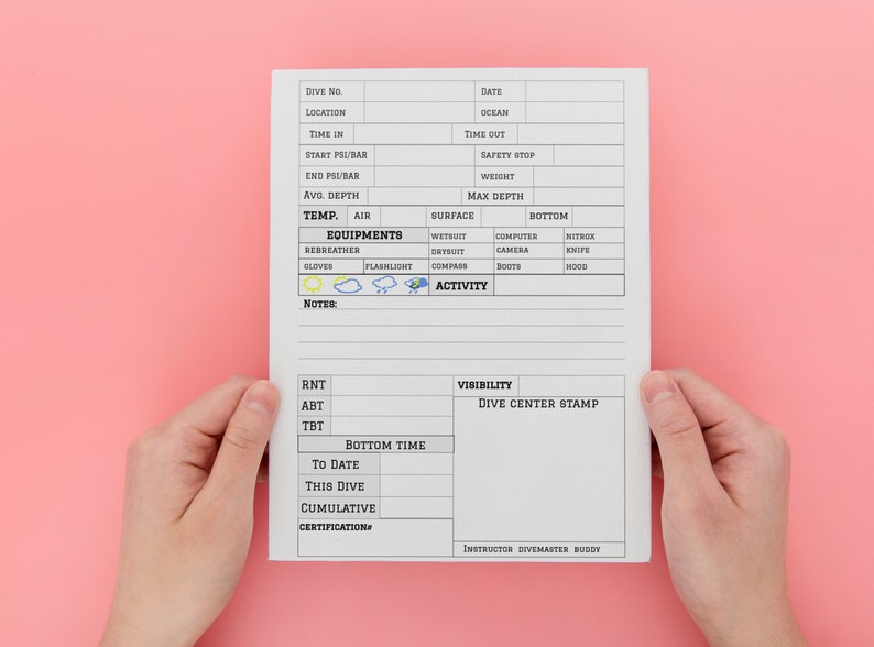 Scuba Diving Log Book Template Printable PDF Download Diving - Etsy