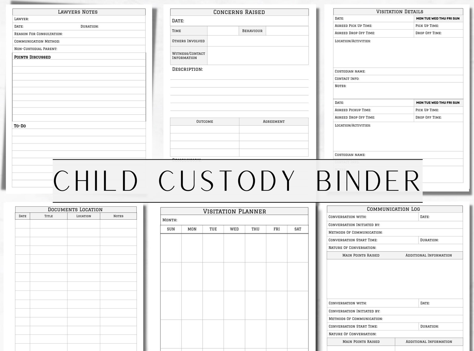 Child Custody Binder, Custody Planner, Coparenting Calendar, Single ...
