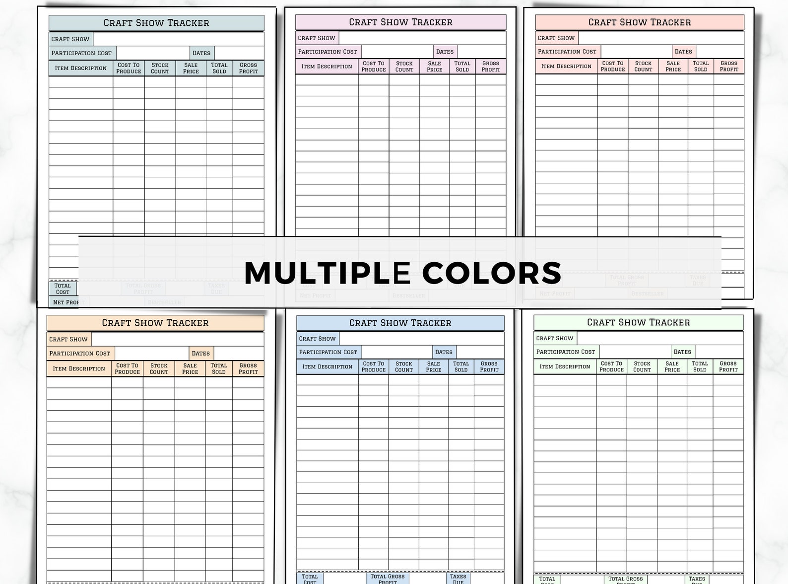 Craft Show Tracker Printable Craft Fair Planner Craft Show - Etsy