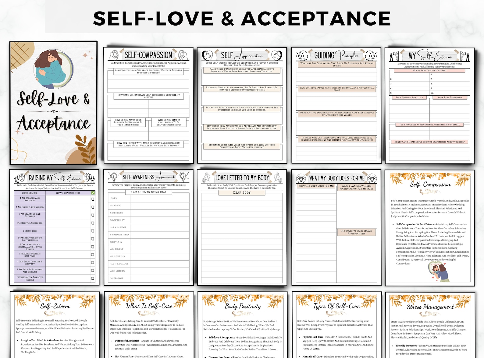 Self Care Planner, Self Care Checklist, Self-love Journal, Mindfulness ...