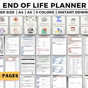 End of Life Planner Printable Beneficiary Info Last Wishes - Etsy Australia