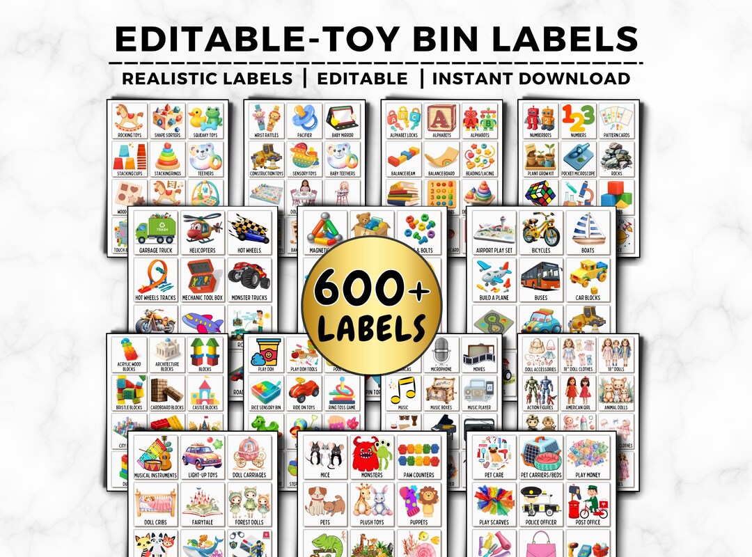 Toy Bin Labels, Toy Bin Labels Editable, Playroom Labels, Trofast ...