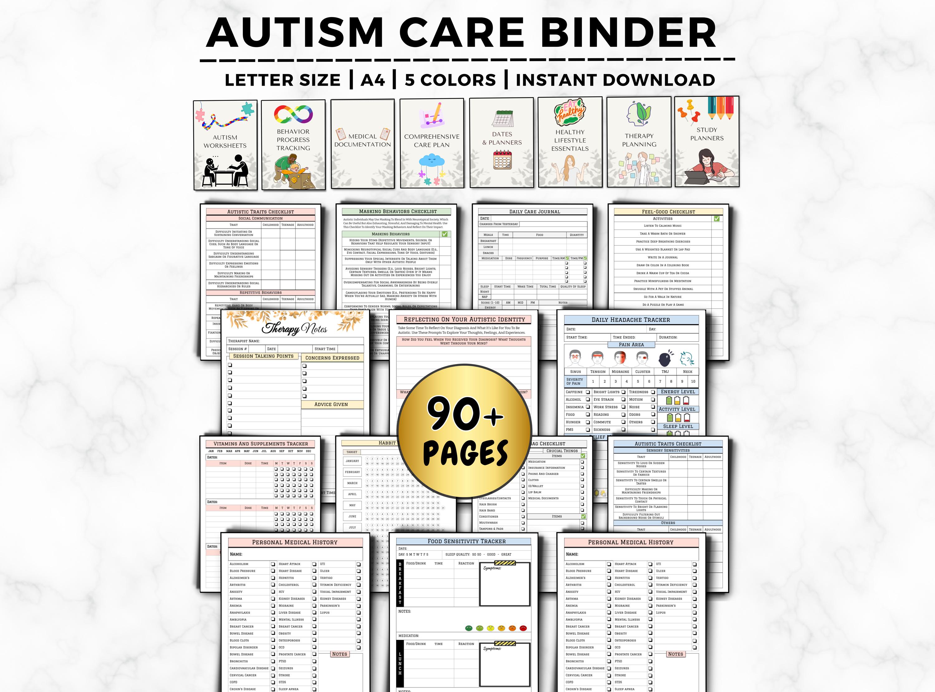 Autism Care Binder, Autism Planner Printable, Special Needs Child ...
