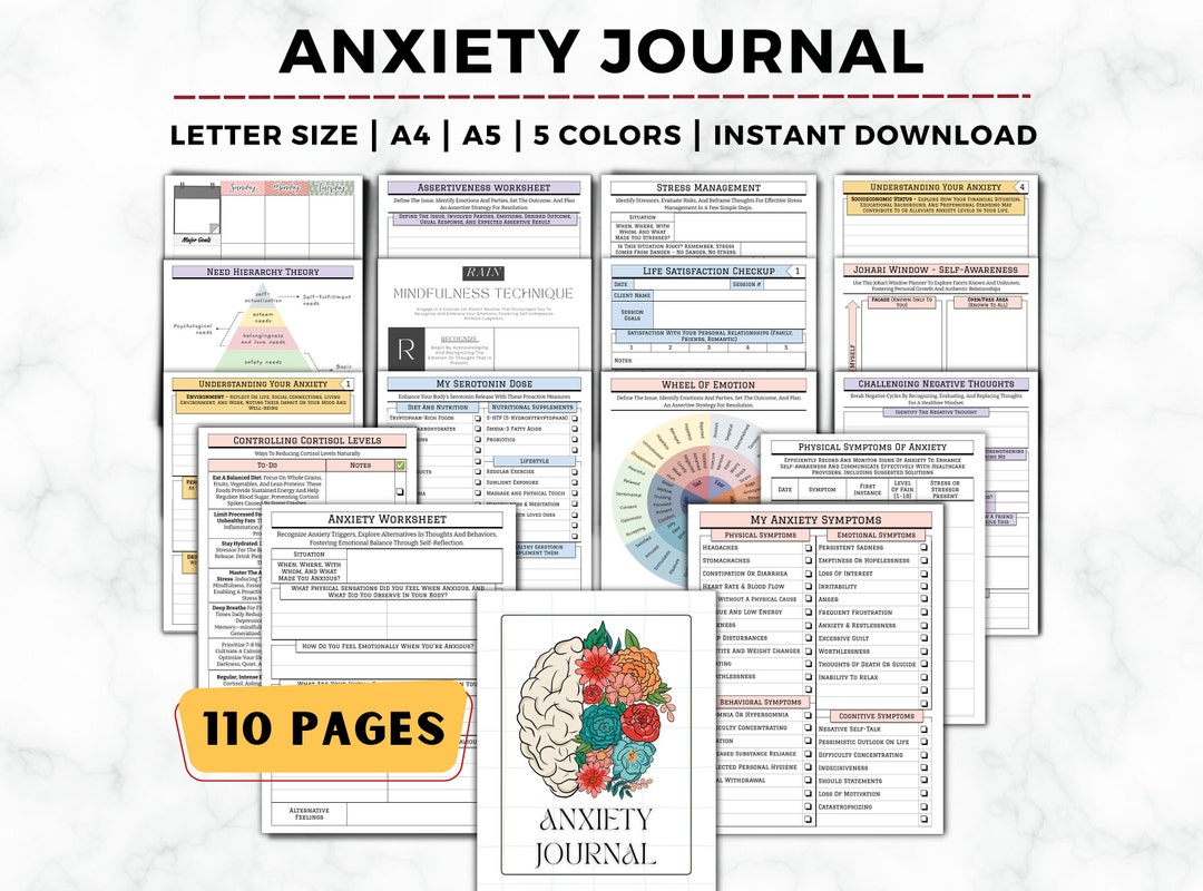 Therapy Journal, Anxiety Journal, Anxiety Worksheets, Mental Health ...