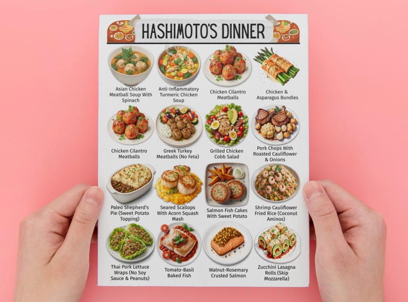 Hashimoto's Diet Meal Plan, Thyroid Health Food List, Hypothyroid Chart ...