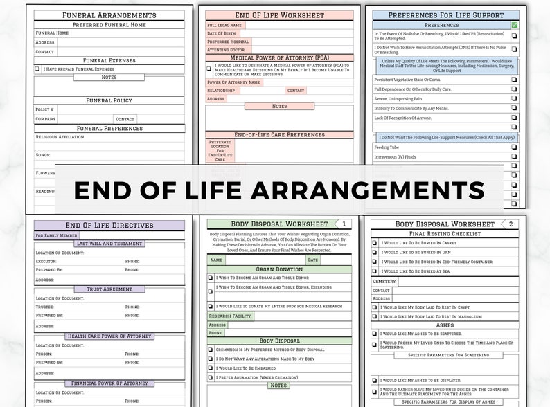 End of Life Planner, Last Wishes Planner, Estate Planning, Will, Final ...