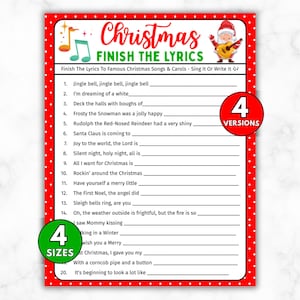 Christmas Finish the Lyrics, Christmas Song Games, Christmas Music ...