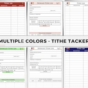 Tithe and Offering Tracker, Church Giving Printable, Tithing Record ...
