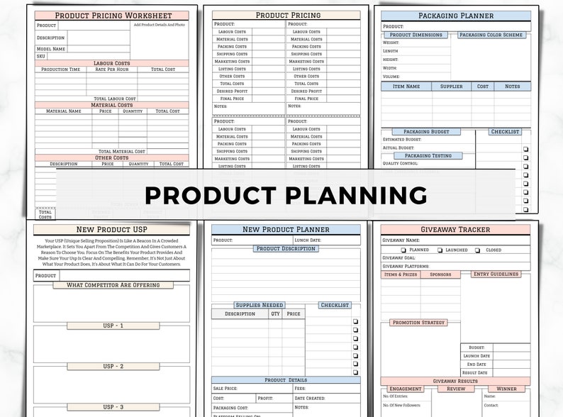 Side Hustle Planner, Printable Business Planner Bundle, Work From Home ...