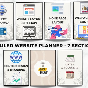 Website Planner, New Website Launch , Website Planner Workbook, Web ...