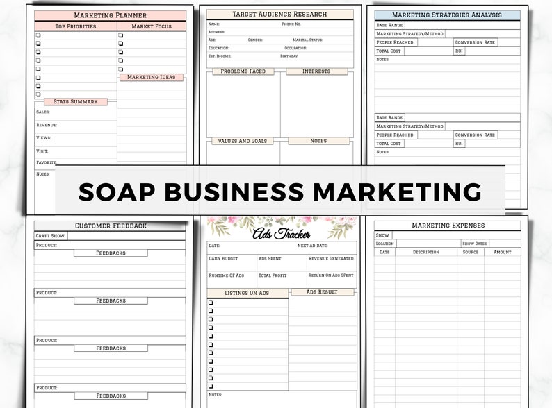 Soap Business Planner, Soap Making Business, Soap Recipe Sheet, Soap ...