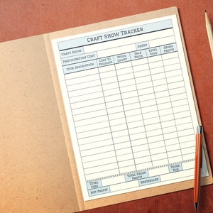 Craft Show Tracker Printable, Craft Fair Planner, Craft Show Order Form ...