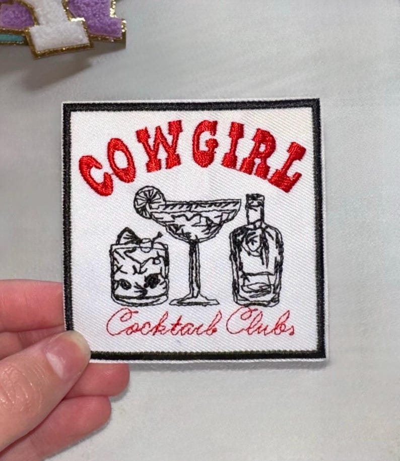 Cowgirl Cocktail Club Embroidered Patch - Etsy