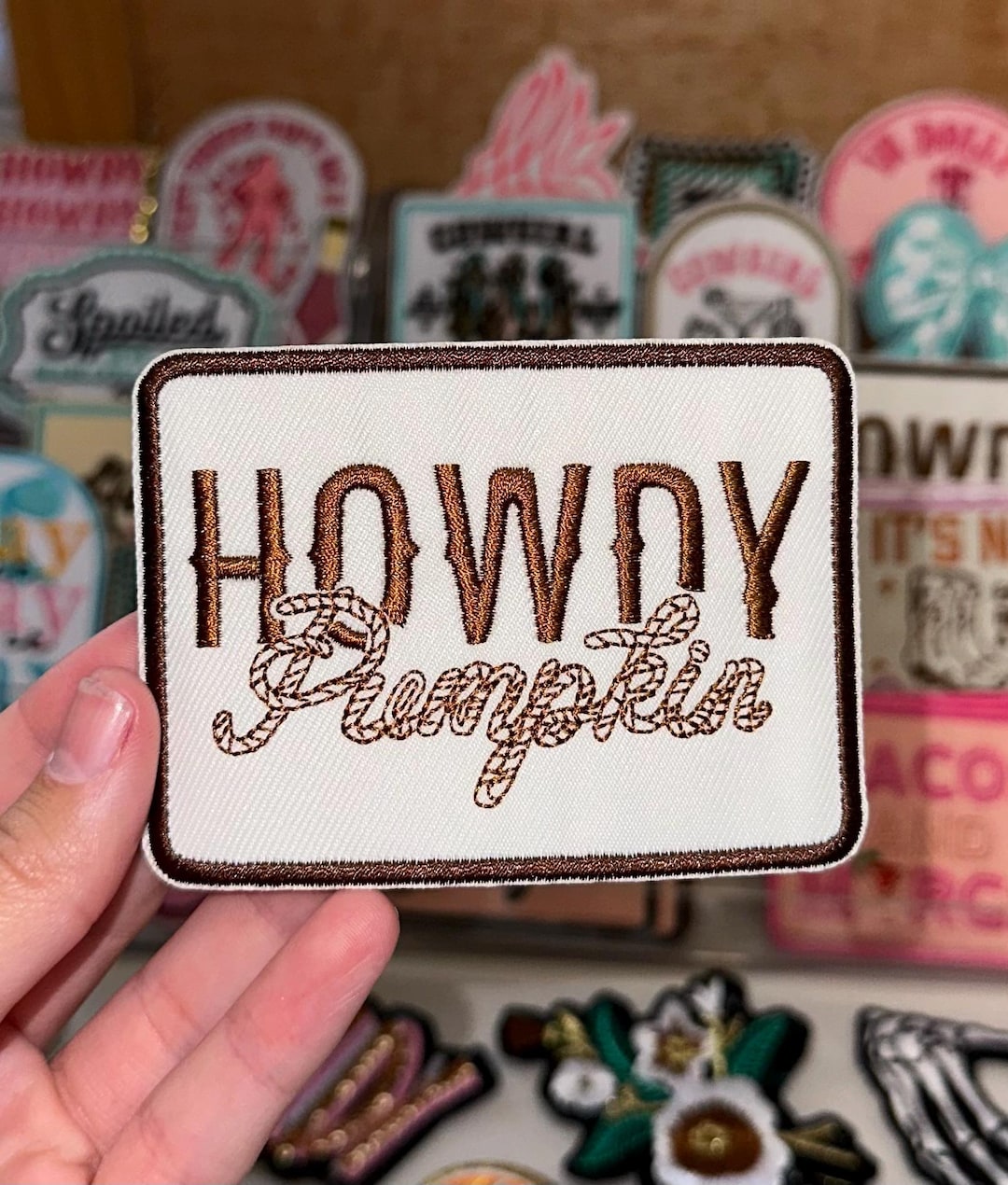 Howdy Pumpkin Embroidery Patch - Etsy