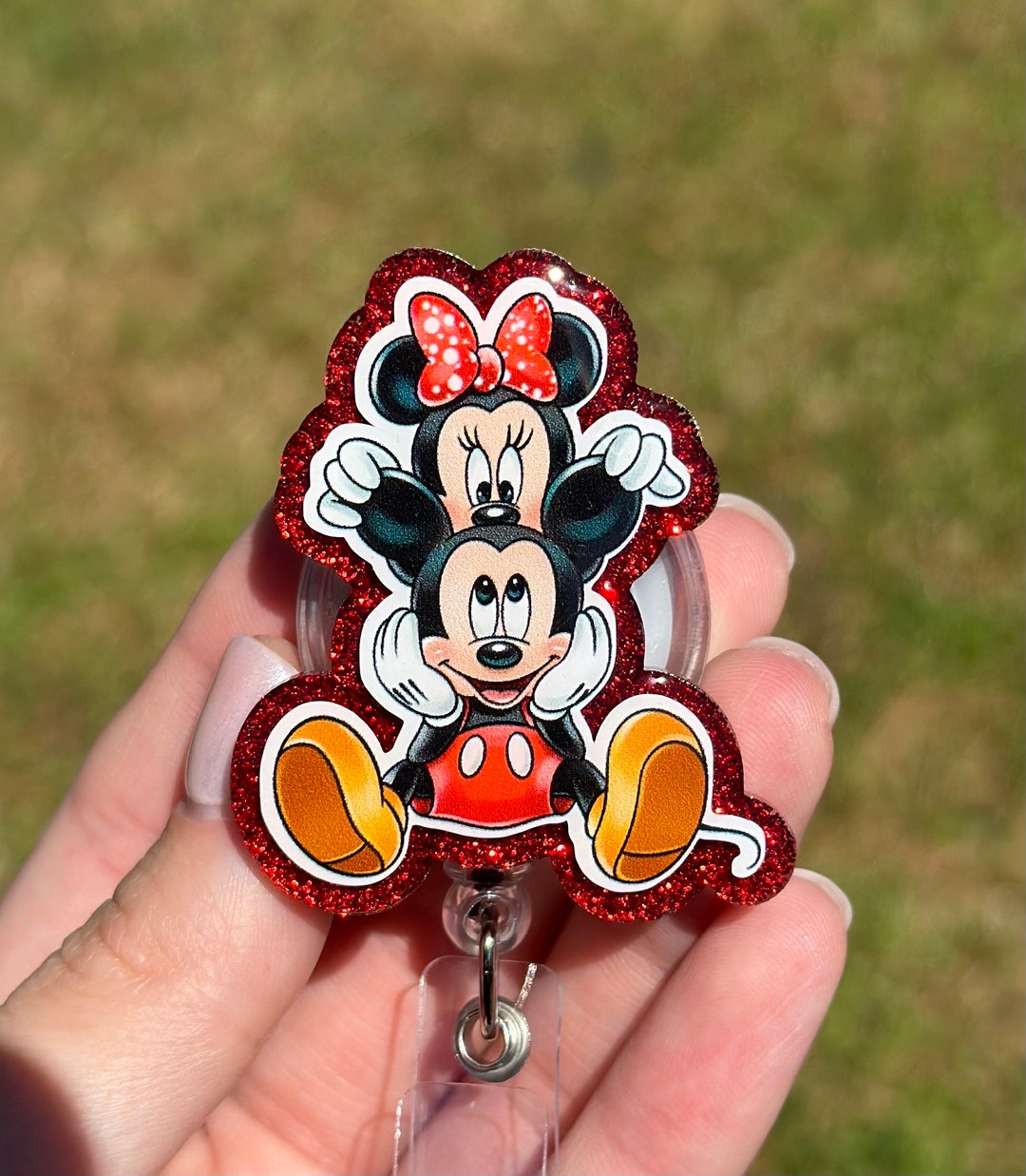 Mickey & Minnie Mouse Retractable Badge Reel - Etsy