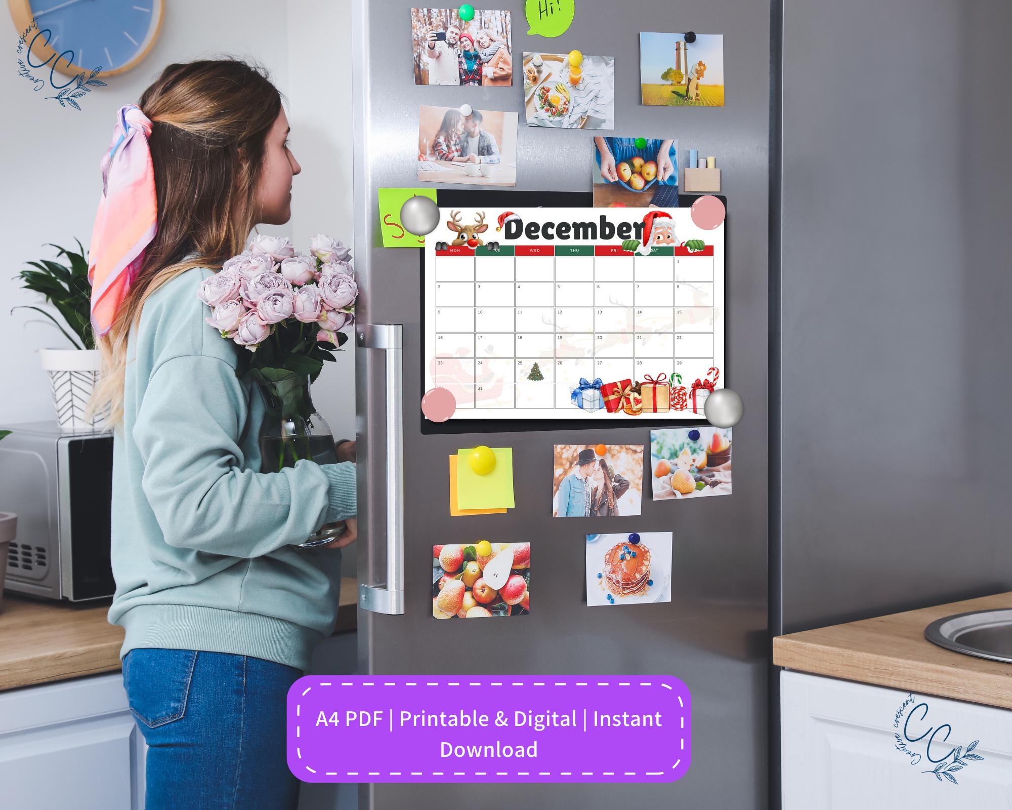 December 2024 Calendar, Printable Calendar, Editable December Planner ...