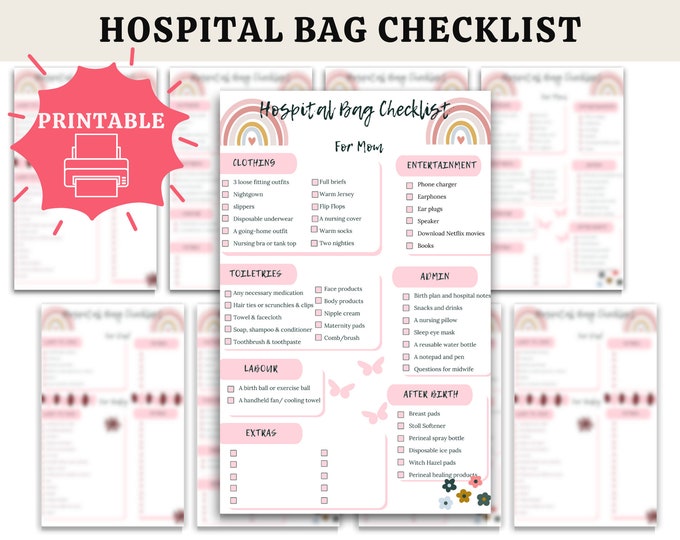 Hospital Bag Checklist - Etsy