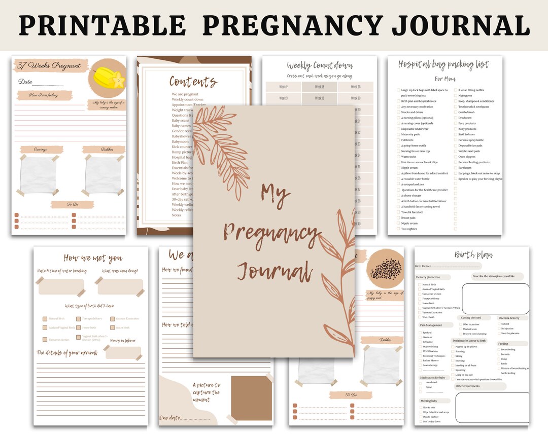 Printable Pregnancy Planner, Week by Week Pregnancy Planner, Printable ...
