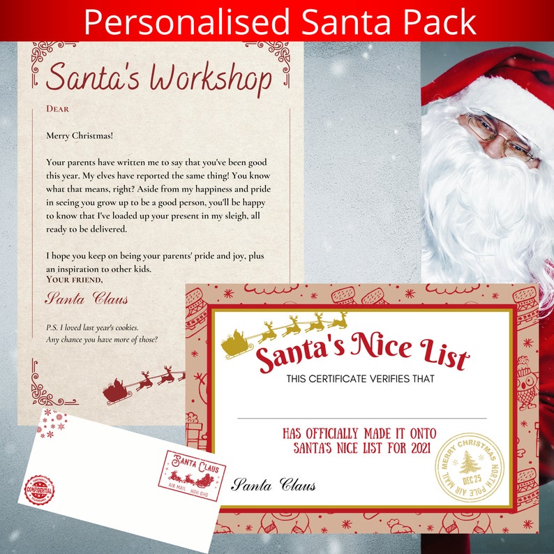 Official Letter From Santa Certificate From Santa Santas Nice List ...