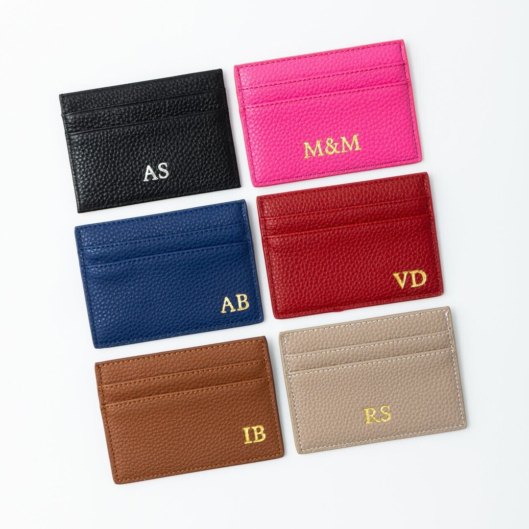 Personalised Leather Card Holder, Card Wallet, Card Case, Custom ...