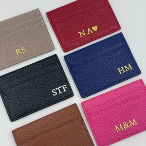 Personalised Leather Card Holder, Card Wallet, Card Case, Custom ...