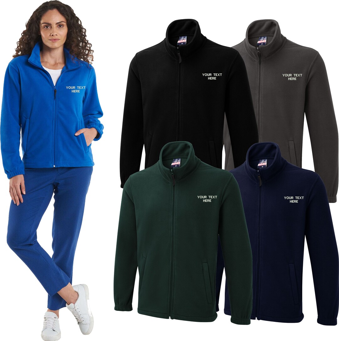 Personalised Embroidered Your Text UX5 Fleece Jacket UX Full - Etsy UK