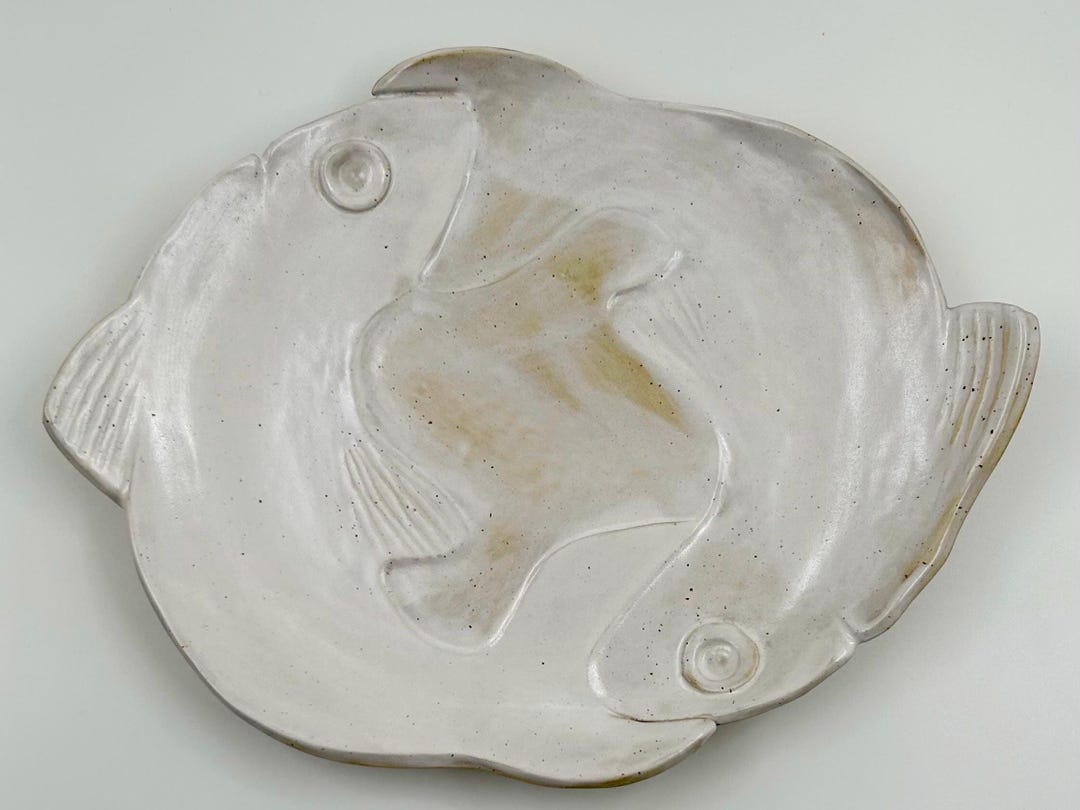 Ceramic White Fish Platter, Serving Fish Plate,decorative Fish Platter ...
