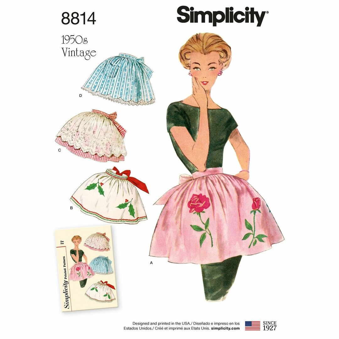 Simplicity 8814 Sewing Pattern 1950s Vintage Misses Half Aprons, New ...