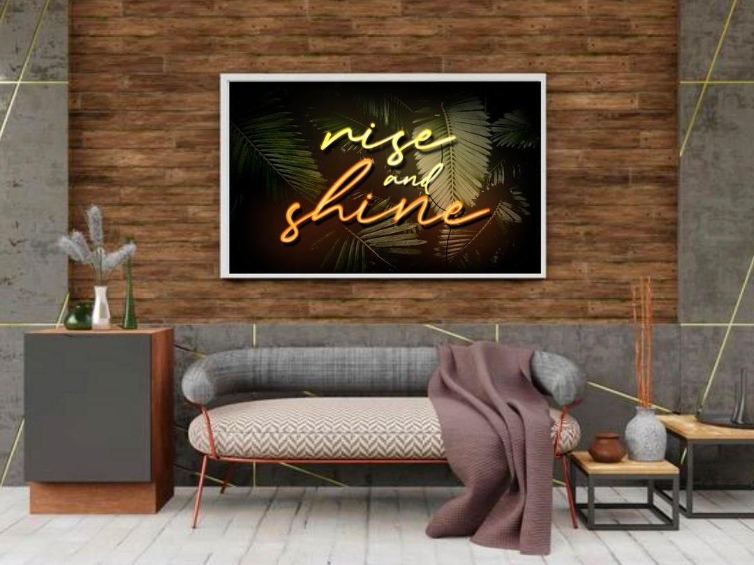 Neon Sign Art Print rise and Shine - Etsy