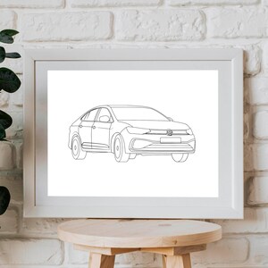 Car Line Art Poster, Line Art Portrait, Custom Car Line Art Poster Gift ...