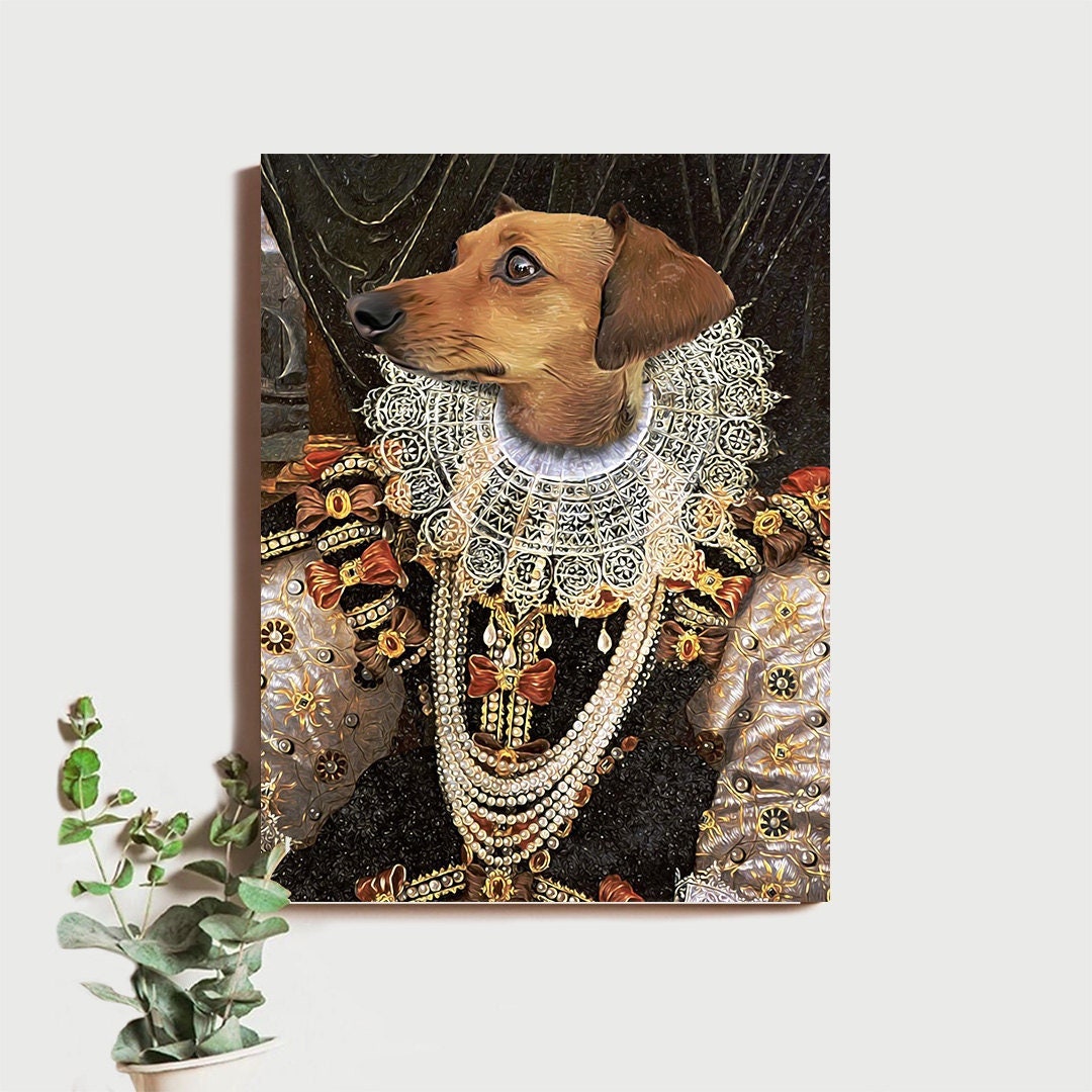 Royal Dog Portrait, Funny Royalty Dog Portrait, Custom Royal Dog ...