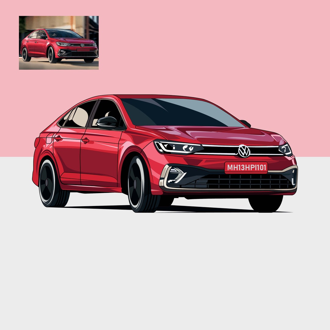 Personalized Illustrated Car Portrait, Custom Car Portrait ...