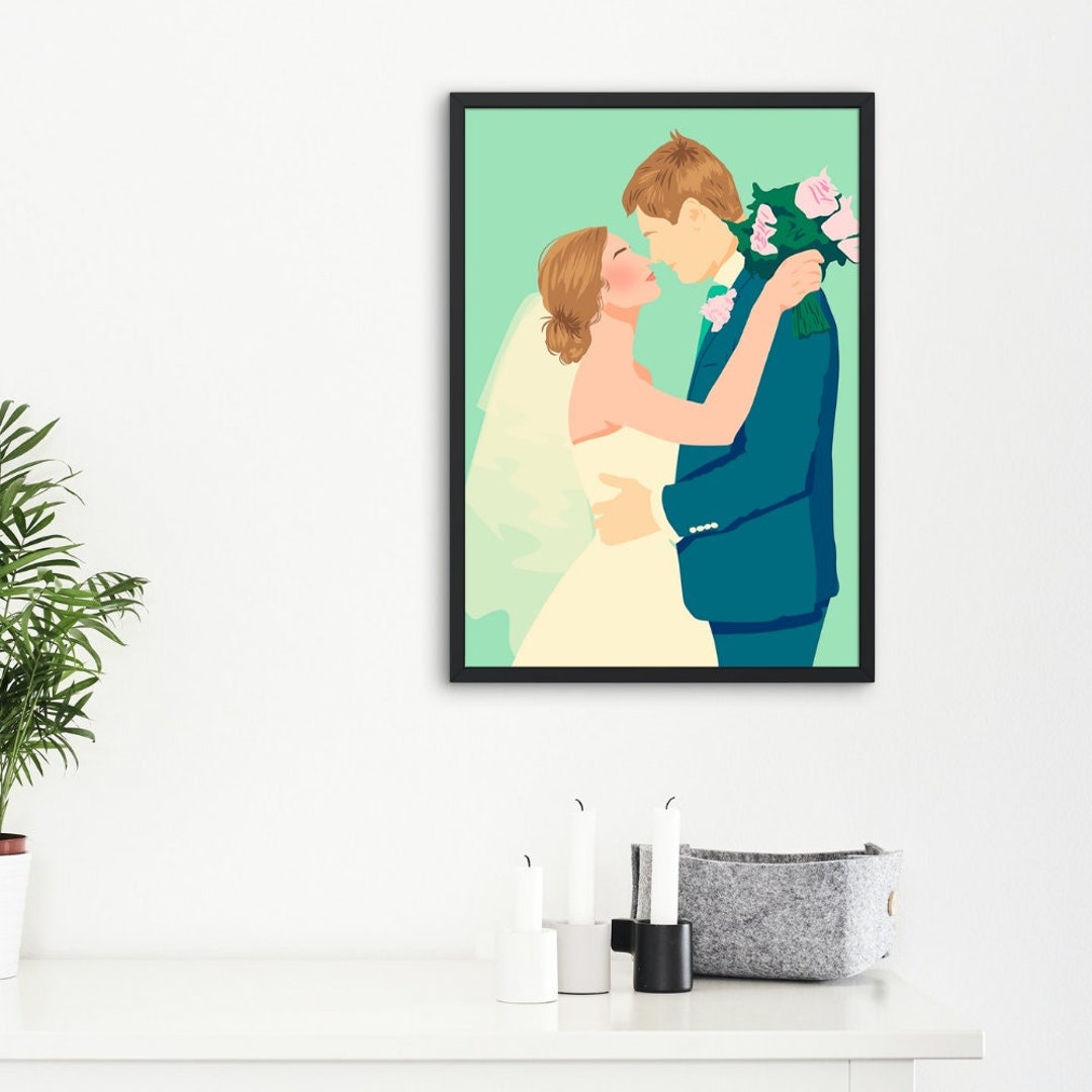 Wedding Faceless Portraits, Custom Wedding Portraits, Personalized ...