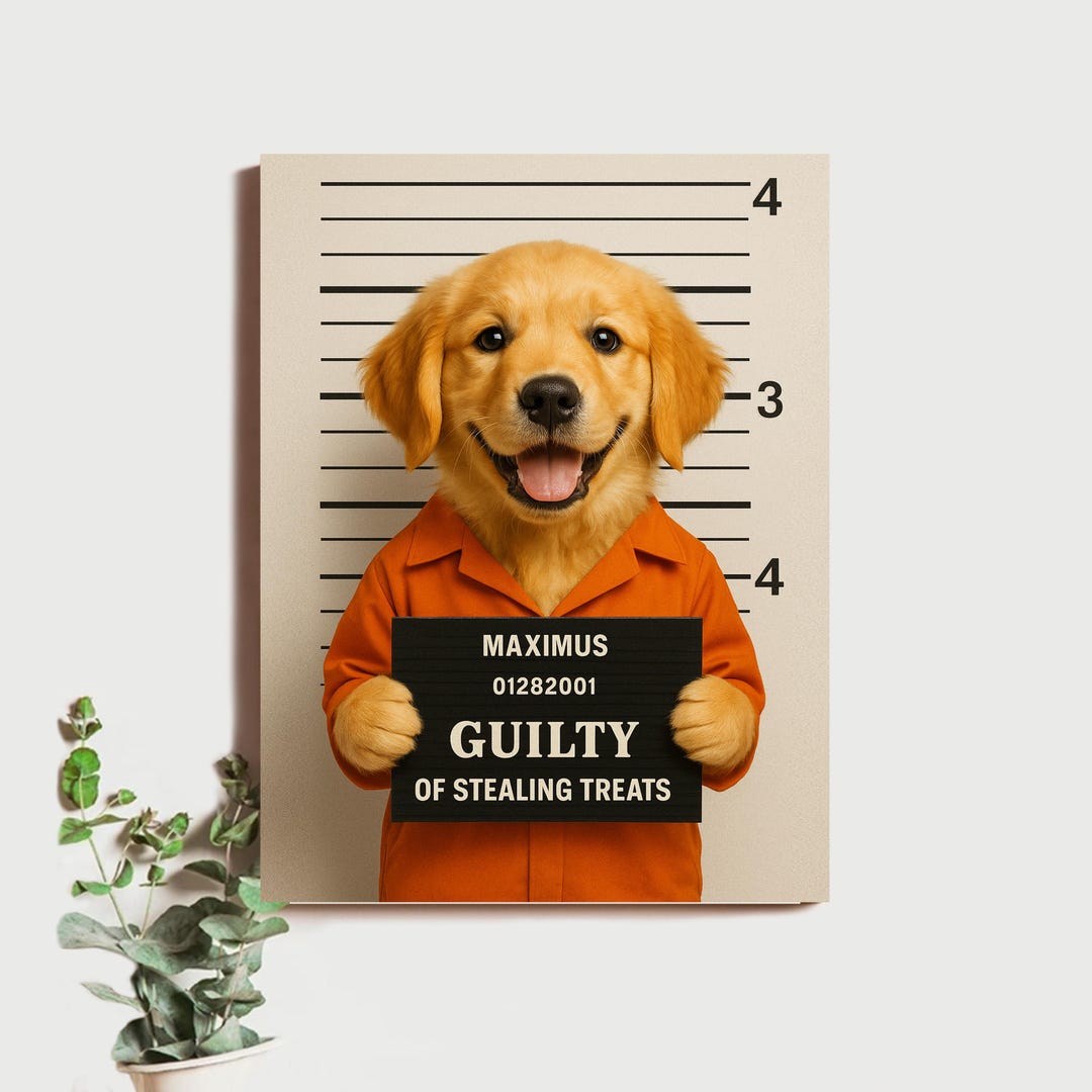 Custom Pet Mugshot - Custom Pet Portrait - Dog Mugshot - Cat Mugshot ...