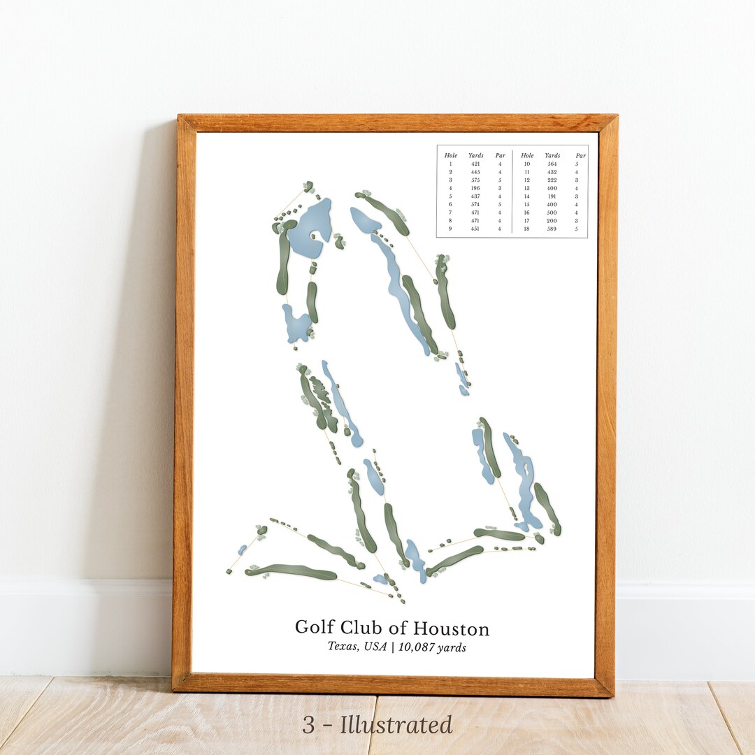 Golf Course Map, Custom Golf Art, Wall Decor, Course Prints ...