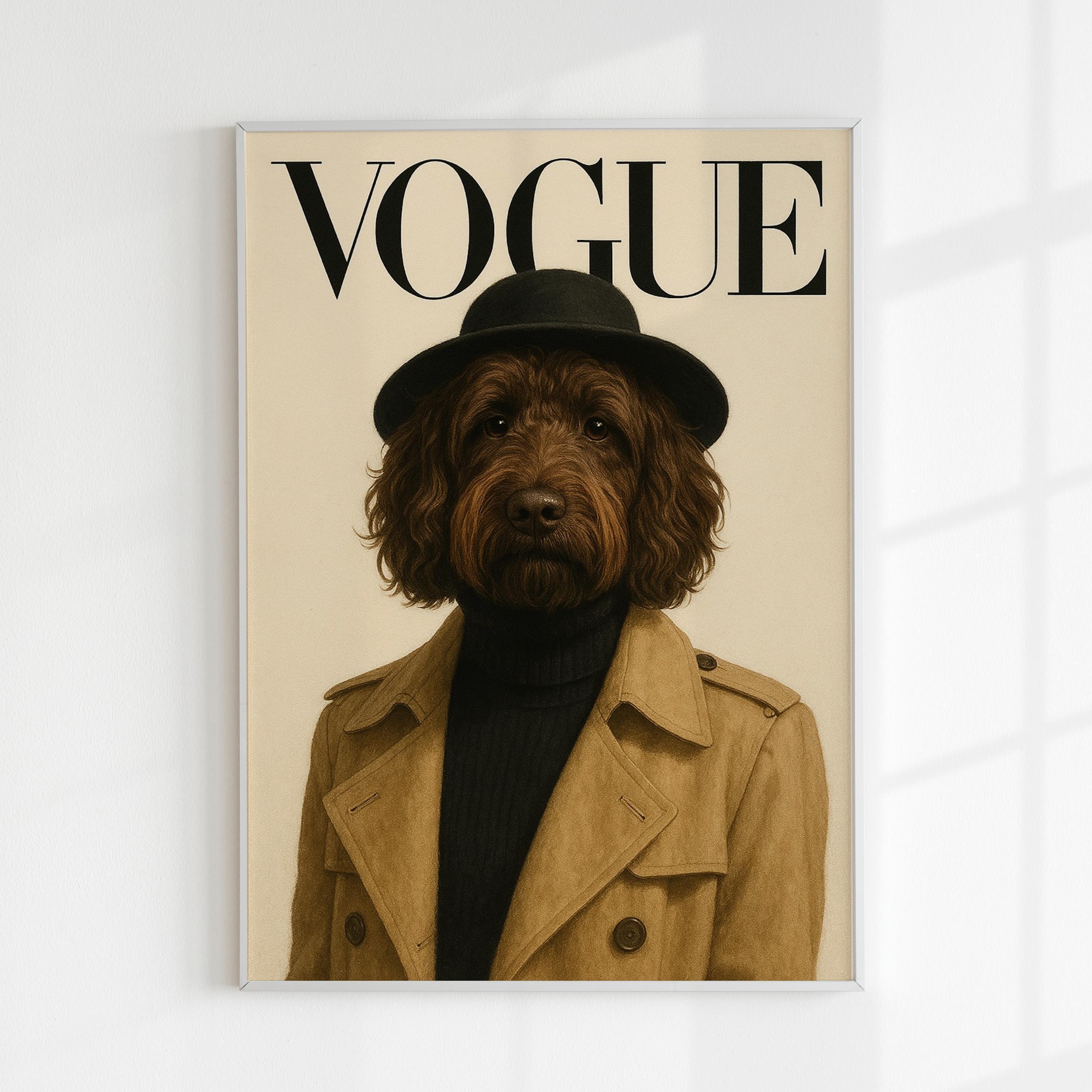 Custom Dog Poster, Dog Magazine Cover, Personalized Dog Art, Fashion ...